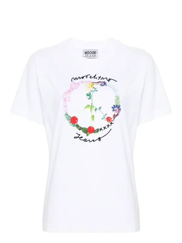 Moschino Logo Cotton T-shirt - White