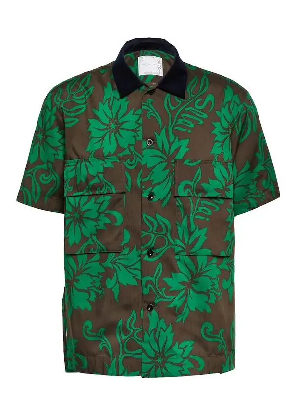 Sacai Floral Bowling Shirt - Green