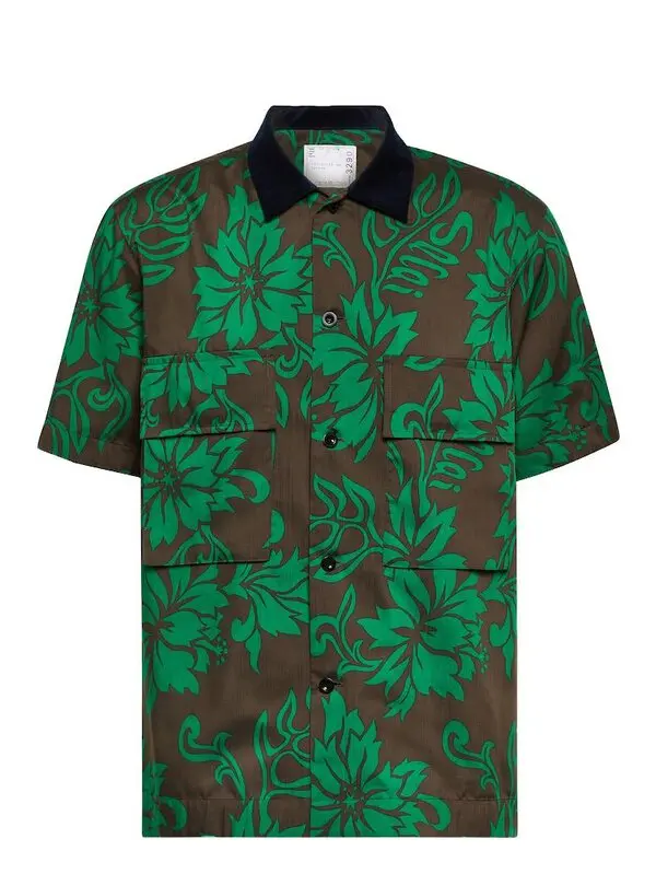 Sacai Floral Bowling Shirt - Green