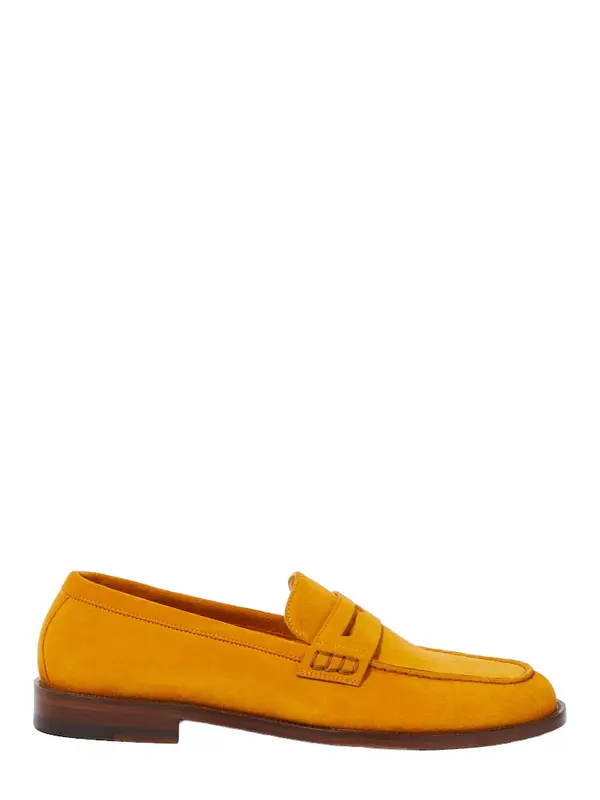 Manolo Blahnik Perry Suede Penny Loafers - Yellow