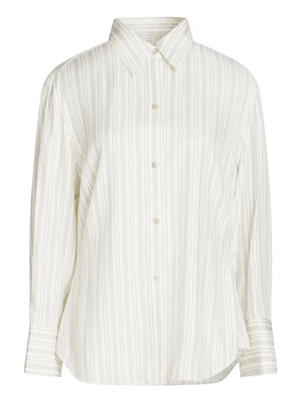 Vince Striped Silk-blend Twill Shirt - Ivory