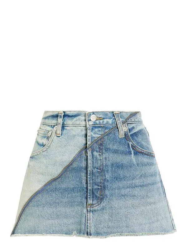 EB DENIM Gemini Zip-detailed Mini Skirt - Light Denim
