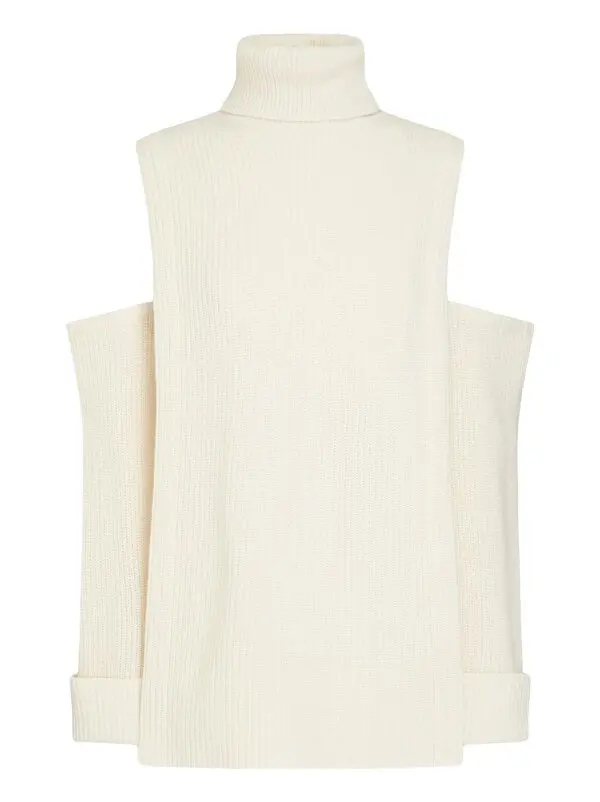 E.L.V. DENIM Cashmere Turtleneck Bib And Gloves Set - Ivory