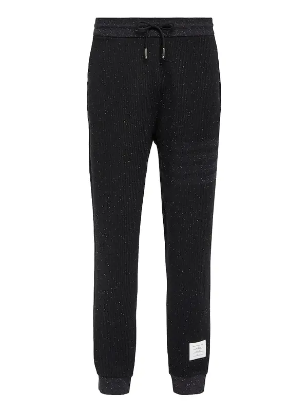 Thom Browne 4-bar Cotton And Silk Sweatpants - Black