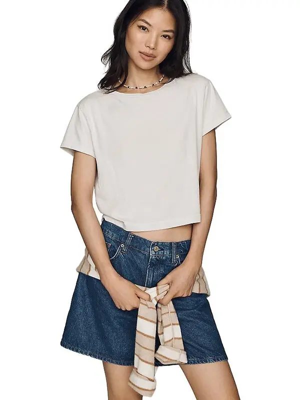 AGOLDE Adine Crop Tee - Bone