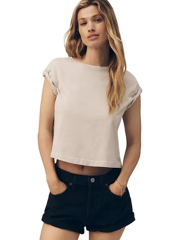 AGOLDE Ade Crop Tee - Grey Heather