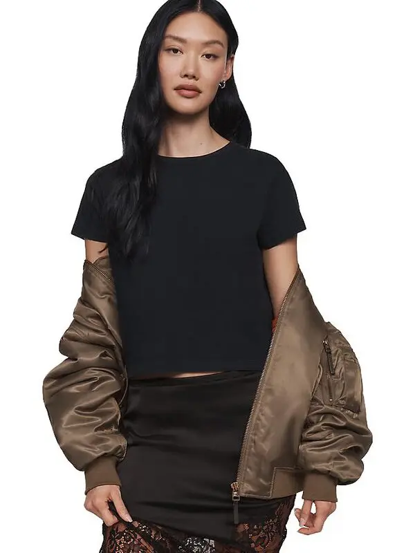 AGOLDE Adine Crop Tee - Storm