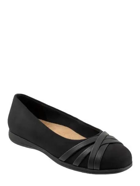 Trotters Daphne Flat - Black Micro
