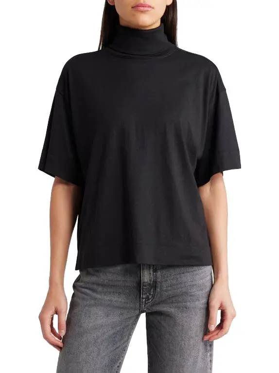 Nation Ltd Fable Short Sleeve Turtleneck T-shirt - Jet Black