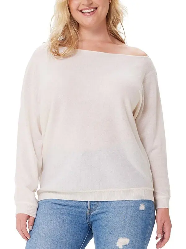 Minnie Rose One-shoulder Cotton And Cashmere Sweater - White