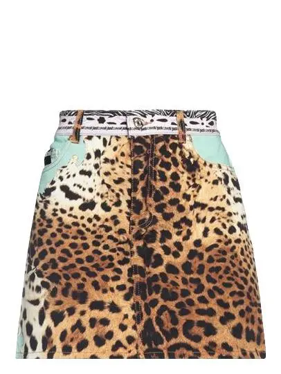 Just Cavalli Leopard-print Denim Skirt - Beige
