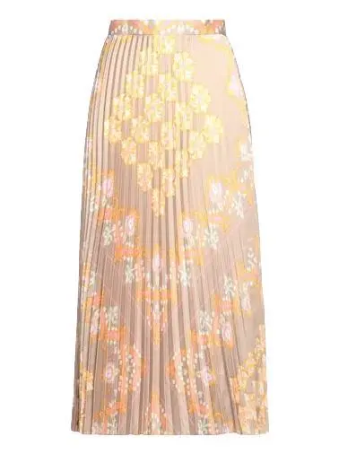 Sandro Maxi Pleated Paisley-print Skirt - Beige