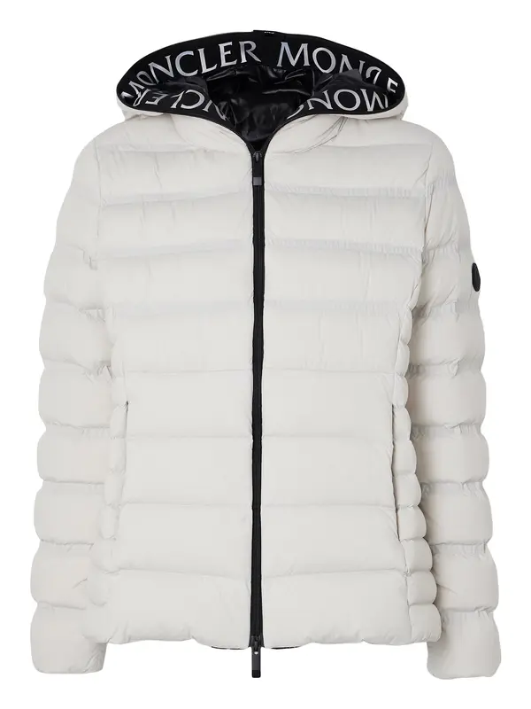 Moncler Appliquéd Webbing-trimmed Quilted Shell Down Jacket - White