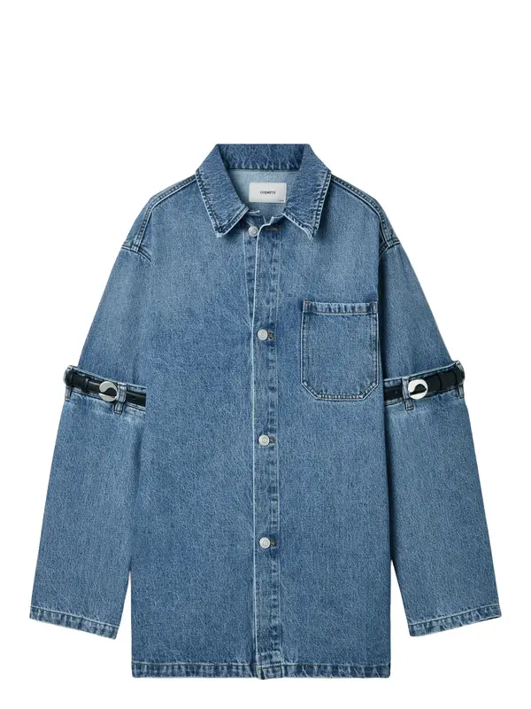 Coperni Oversized Paneled Denim Jacket - Blue