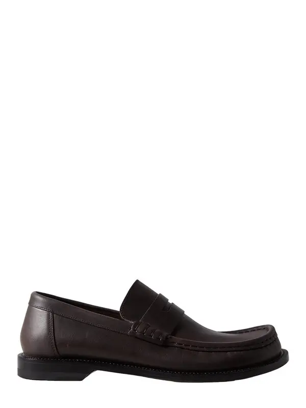 Loewe Campo Leather Loafers - Brown
