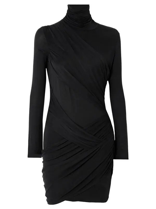Gauge81 Kores Draped Stretch-jersey Mini Dress - Black