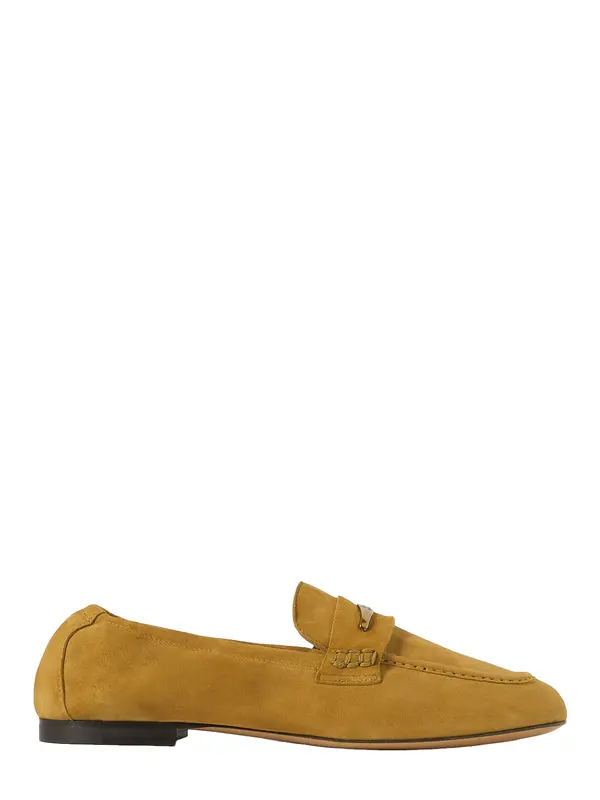 MARANT ETOILE Iseri Embellished Suede Loafers - Brown
