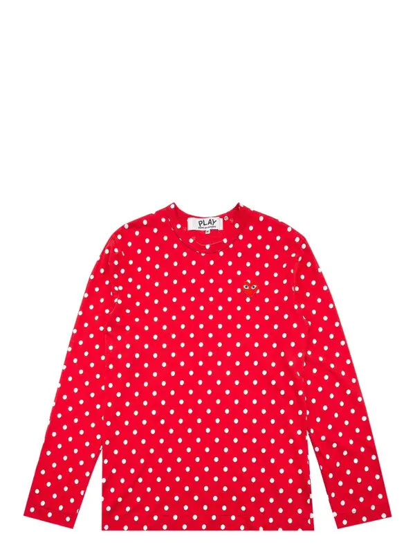 Play Comme Des Garcon Polka Dot Long-sleeve T-shirt - Red