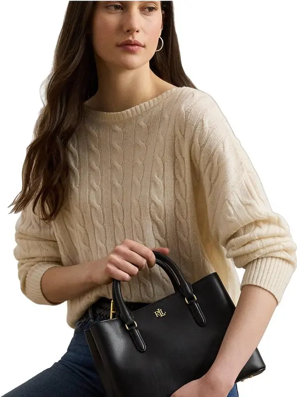 Ralph Lauren Leather Marcy Satchel - Black