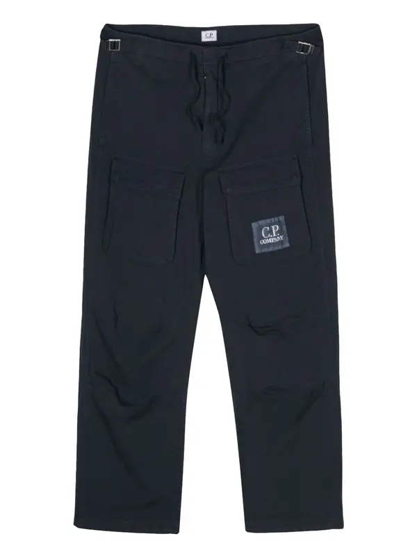 C.P. COMPANY Logo-appliqué Cargo Pants - Blue