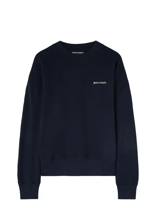 Palm Angels Logo-print Cotton Sweatshirt - Blue