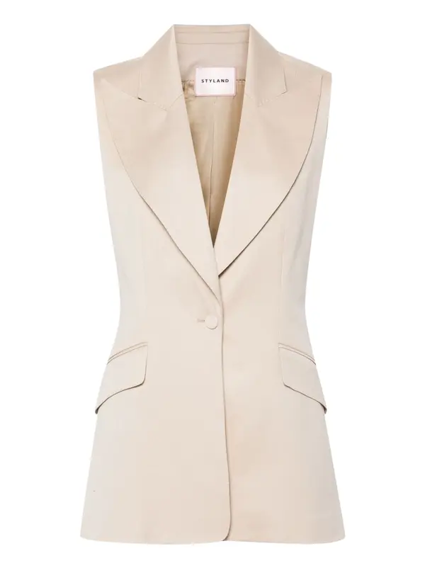 STYLAND Peak-lapel Waistcoat - Neutrals
