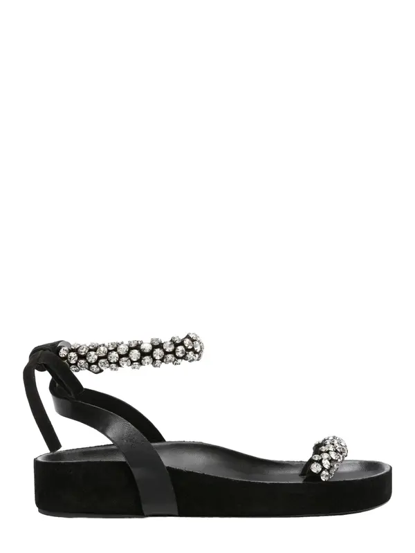 Isabel Marant Mellan Crystal-embellished Suede Sandals - Black