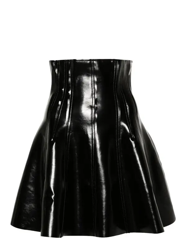 Norma Kamali Grace Patent Miniskirt - Black