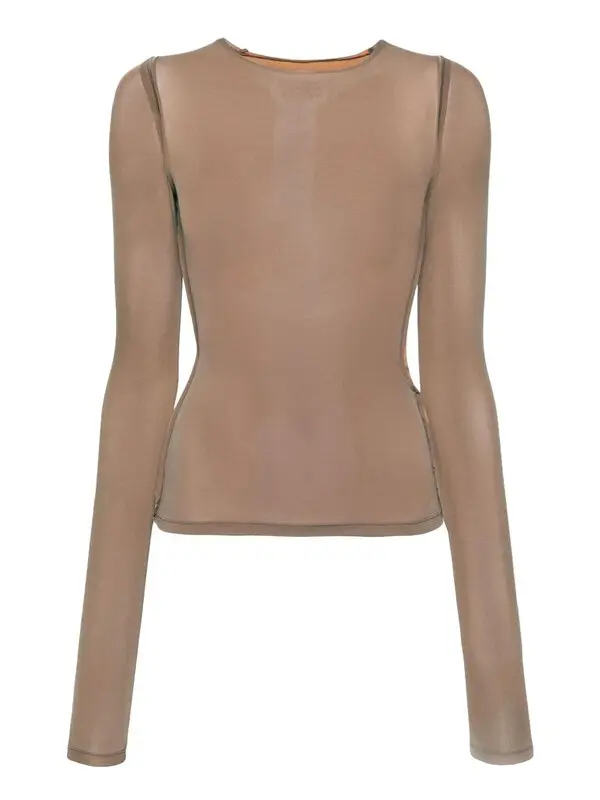 MAISON MARGIELA Exposed-seam Round-neck Top - Neutrals