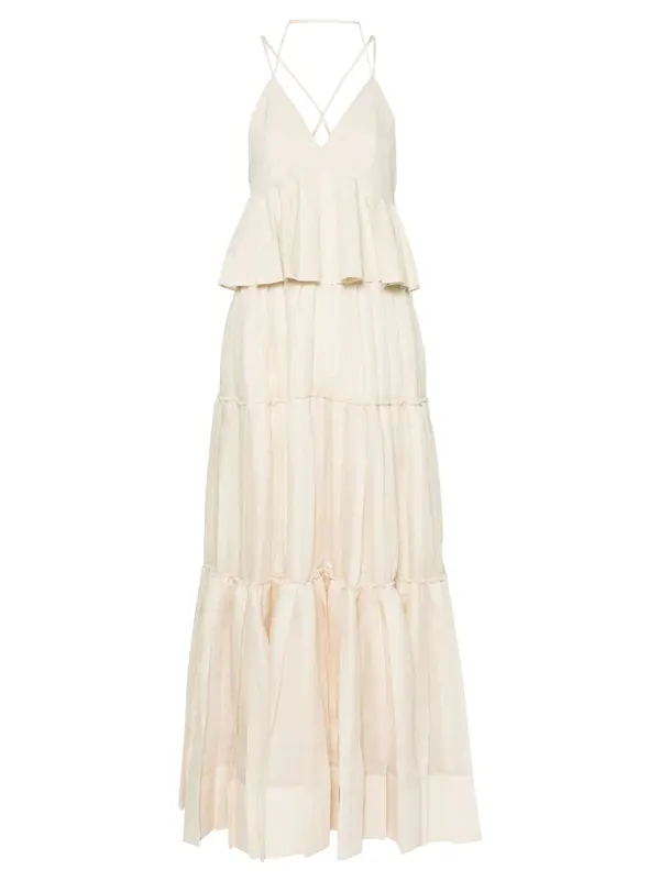 Simkhai Delania Tiered Maxi Dress - Neutrals