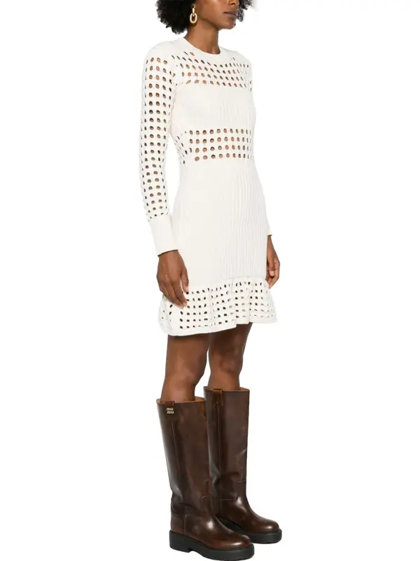 Alexander McQueen Knitted Mini Dress - White