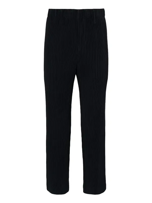 Issey Miyake Basic Tapered Plissé Trousers - Blue