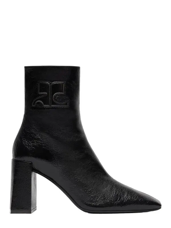 COURREGES Heritage Leather Ankle Boots - Black