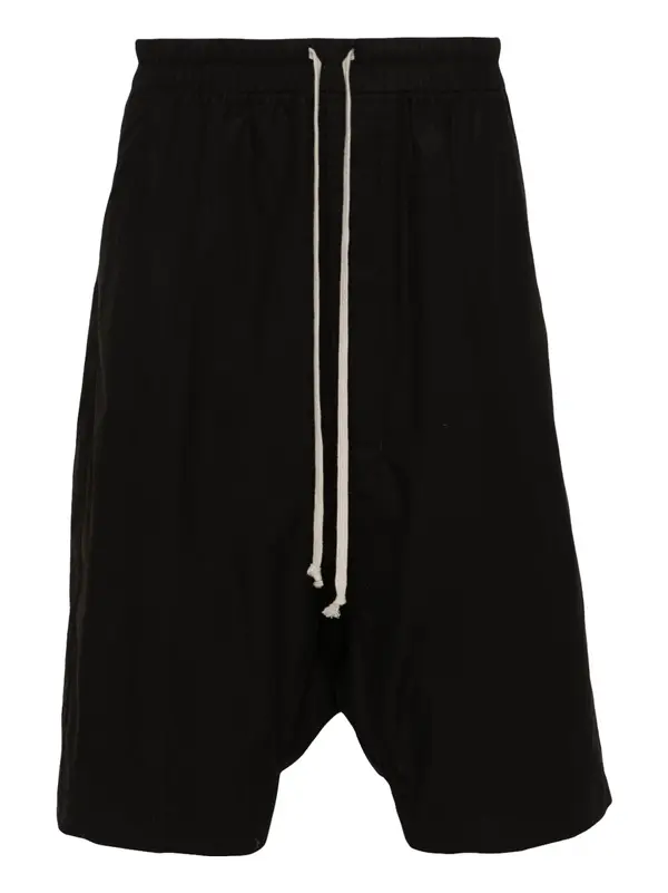 Rick Owens Pods Cotton Shorts - Black