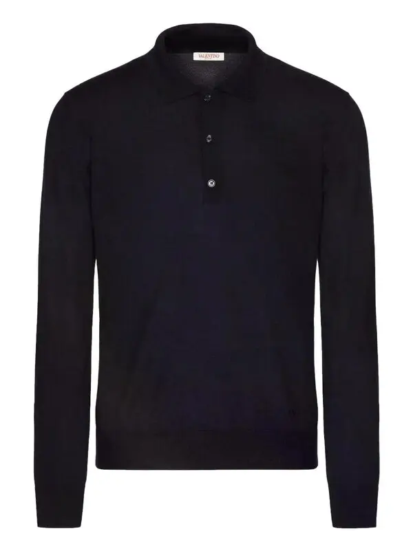 Valentino Garavani Long-sleeve Polo Shirt - Black