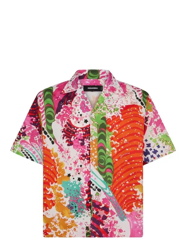 Dsquared2 Graphic-print Short-sleeve Shirt - Multicolour