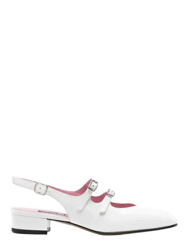 CAREL 20mm Patent Mary Jane Pumps - White