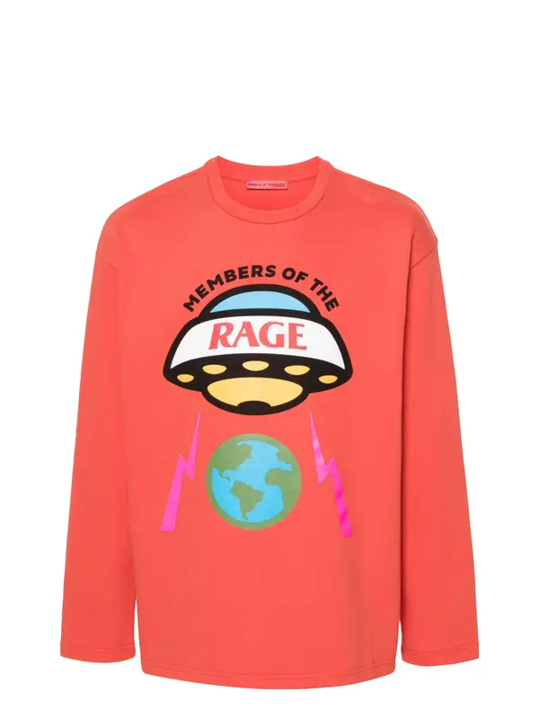MEMBERS OF THE RAGE Illustration-print Cotton Sweatshirt - Red