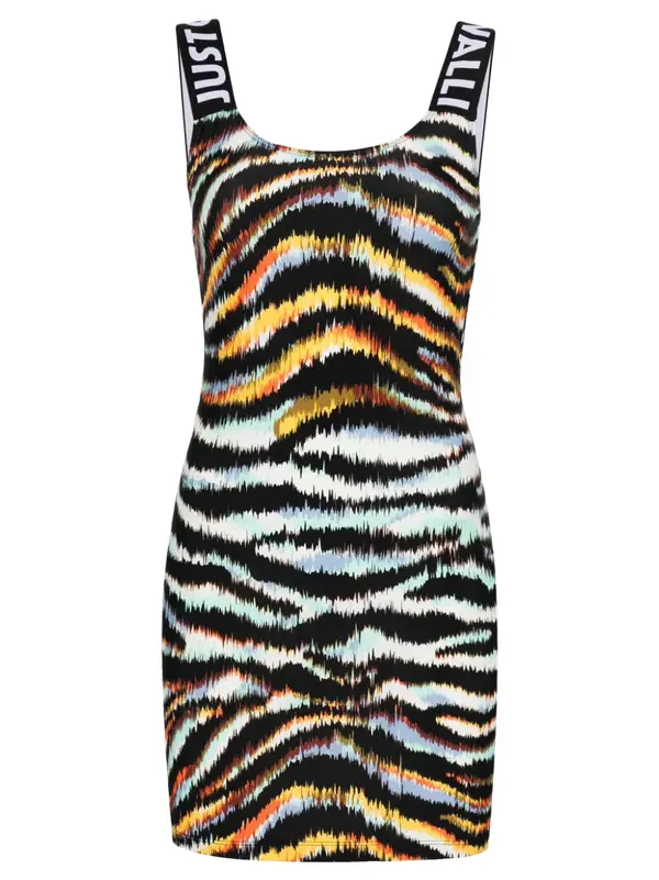 Just Cavalli Ikat-print Mini Dress - Black