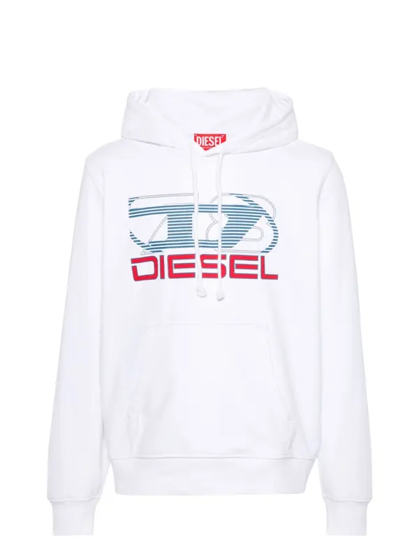 Diesel S-ginn-hood Jersey Hoodie - White