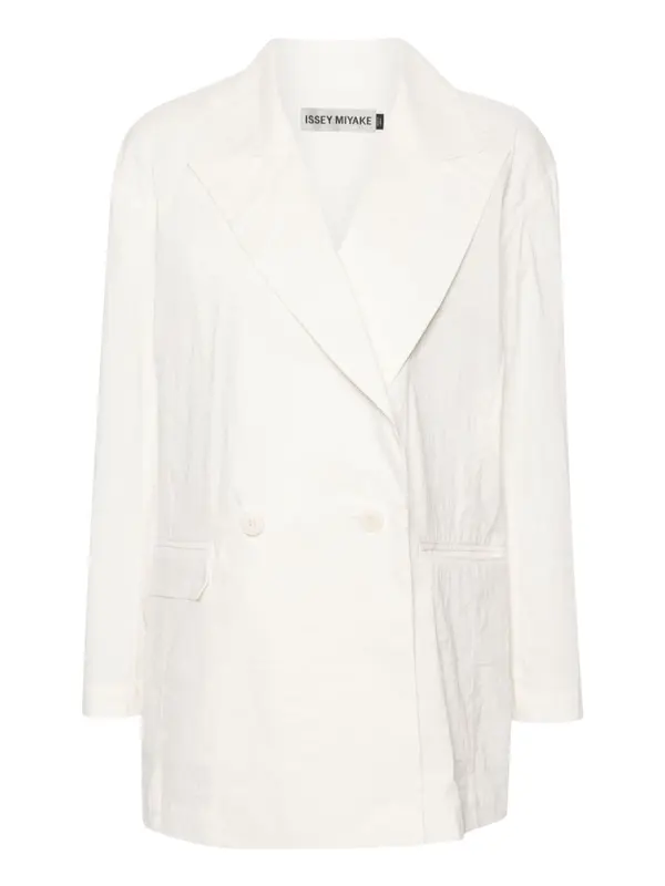 Issey Miyake Shaped Membrane Double-breasted Blazer - White