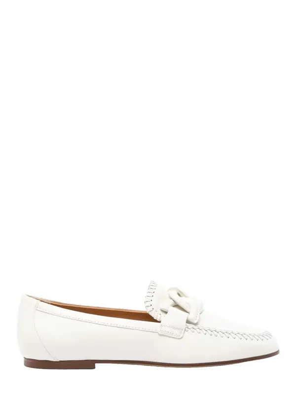 TOD'S Kate Leather Loafers - White