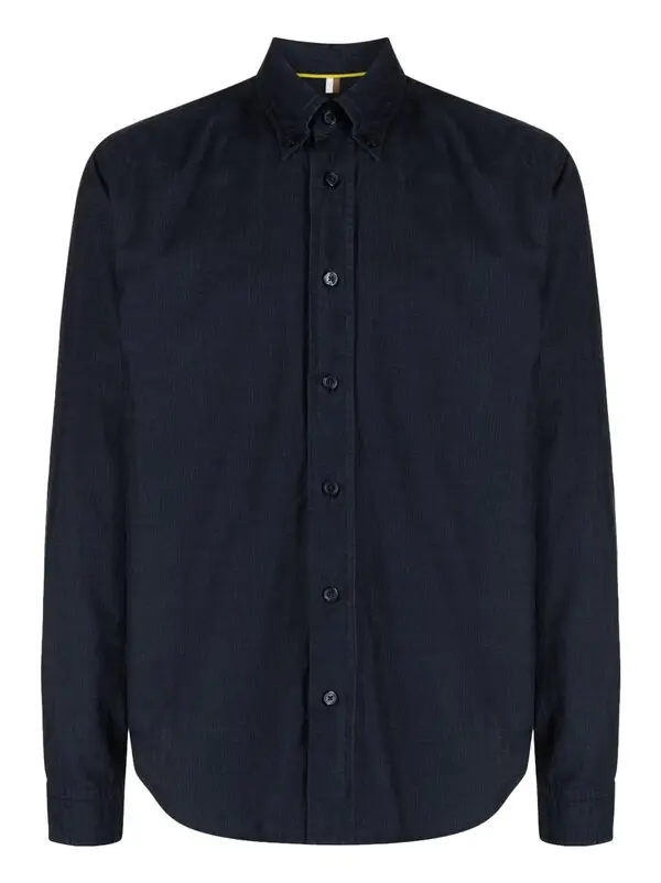 BOSS Long-sleeve Cotton Corduroy Shirt - Blue