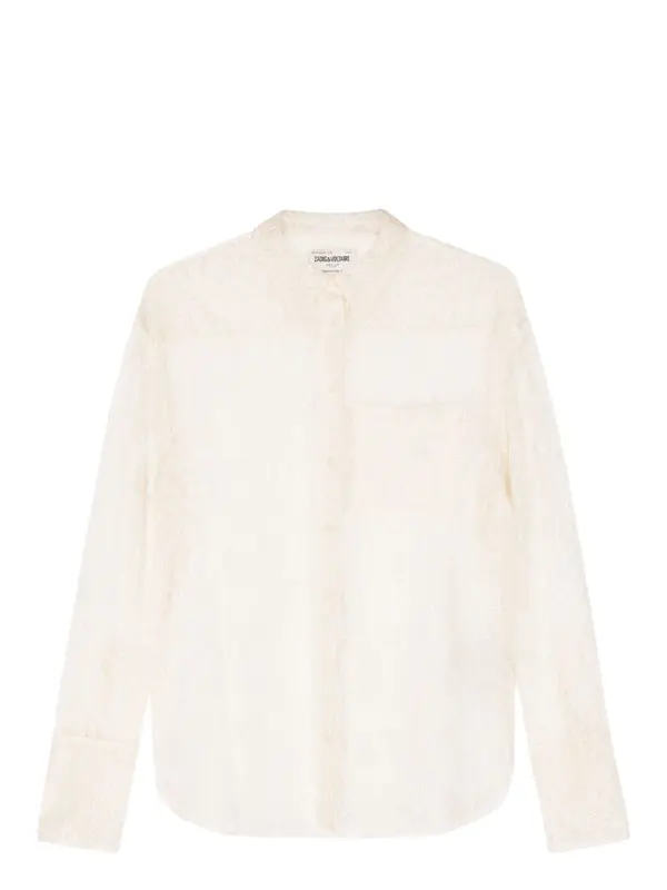 Zadig&Voltaire Tyrone Floral-lace Mesh Shirt - Neutrals