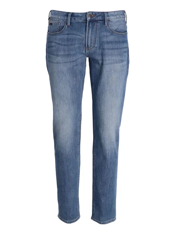 Emporio Armani Washed Straight-leg Jeans - Blue
