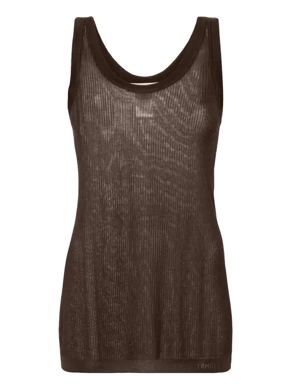 LEMAIRE Fine-ribbed Tank Top - Brown