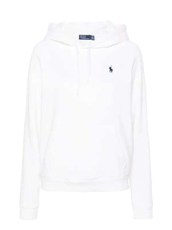 Polo Ralph Lauren Embroidered-logo Jersey Hoodie - White