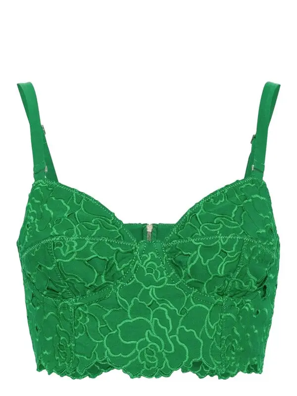 Erdem Embroidered Bralette Top - Green