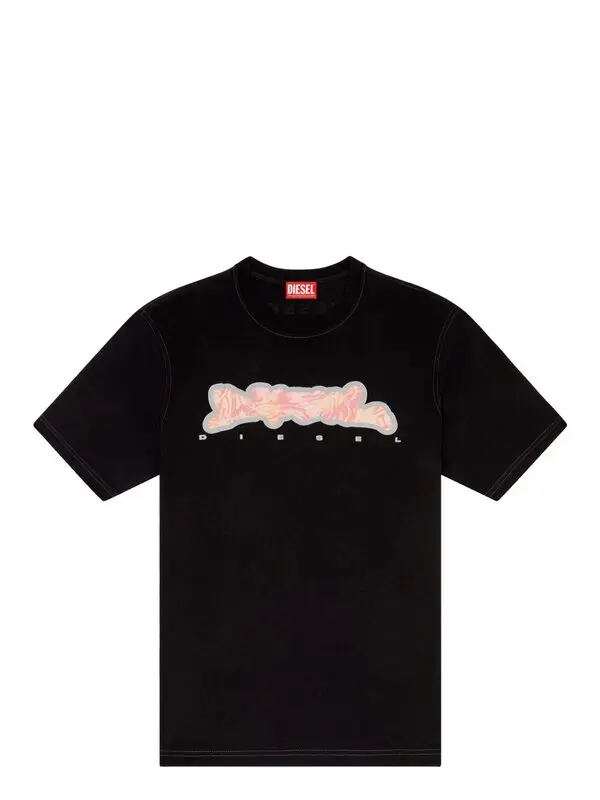 DIESEL® T-just-n16 Graphic-print T-shirt - Black