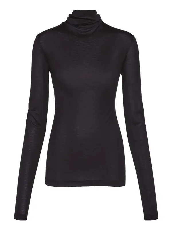 FERRAGAMO V-back Silk-blend Top - Black